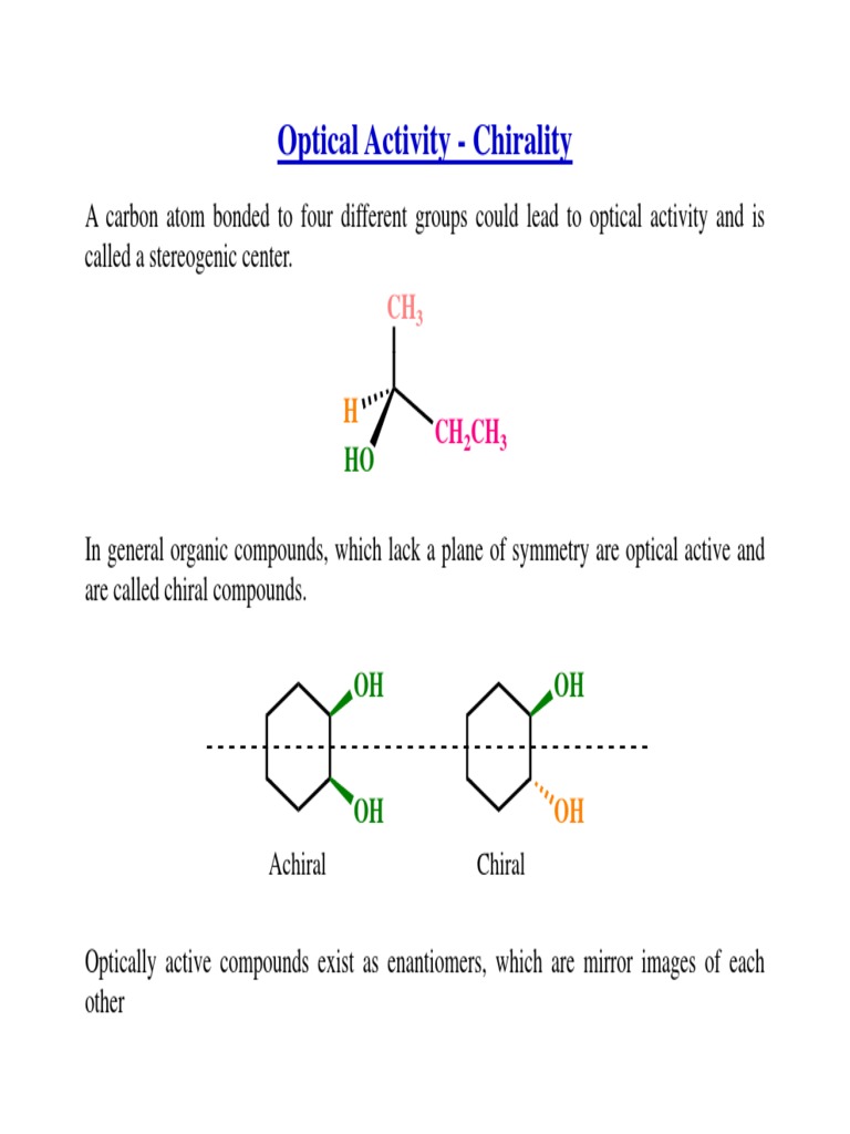 Optical Activity - Chirality: CH CH | PDF | Chirality (Chemistry) | Isomer