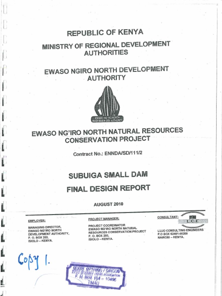Subuiga Small Dam - Fianl Design Report