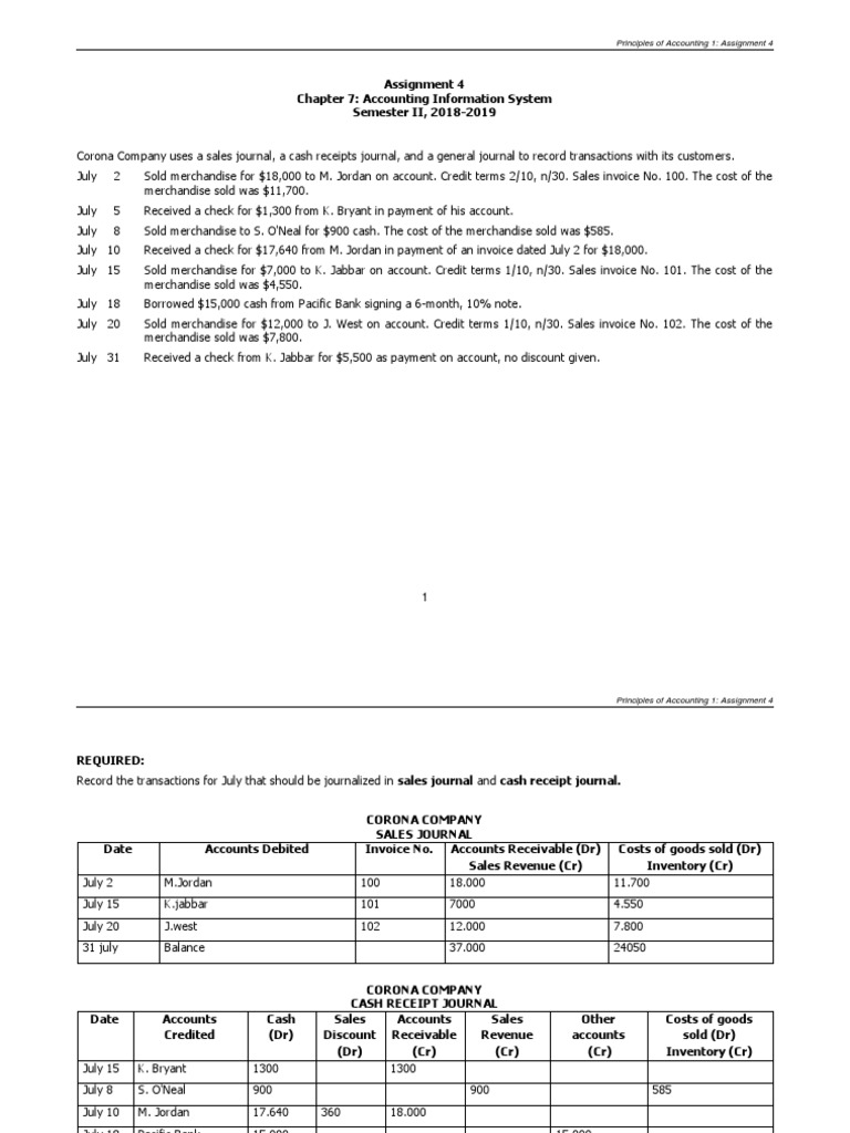 Assignment 4 | PDF | Receipt | Payments