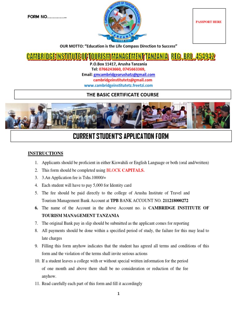 Current Student'S Application Form: The Basic Certificate Course | PDF ...