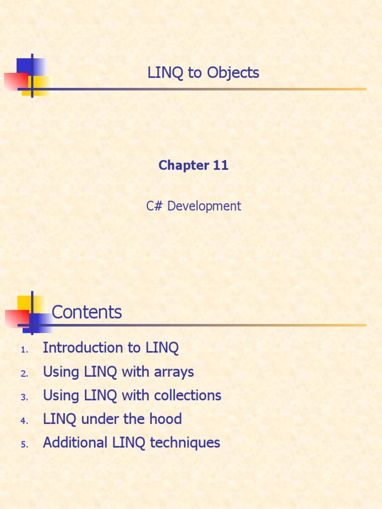 LINQ To Objects: C# Development | PDF | Language Integrated Query | C Sharp (Programming Language)