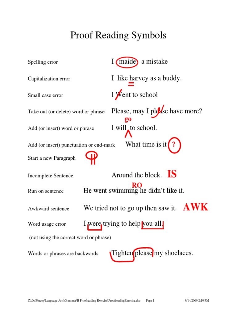 Proofreading Exercise | PDF | Proofreading | Linguistics