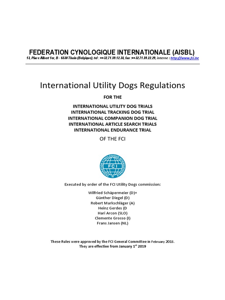 FCI Utility Dogs Regulations | PDF | Leash | Dogs