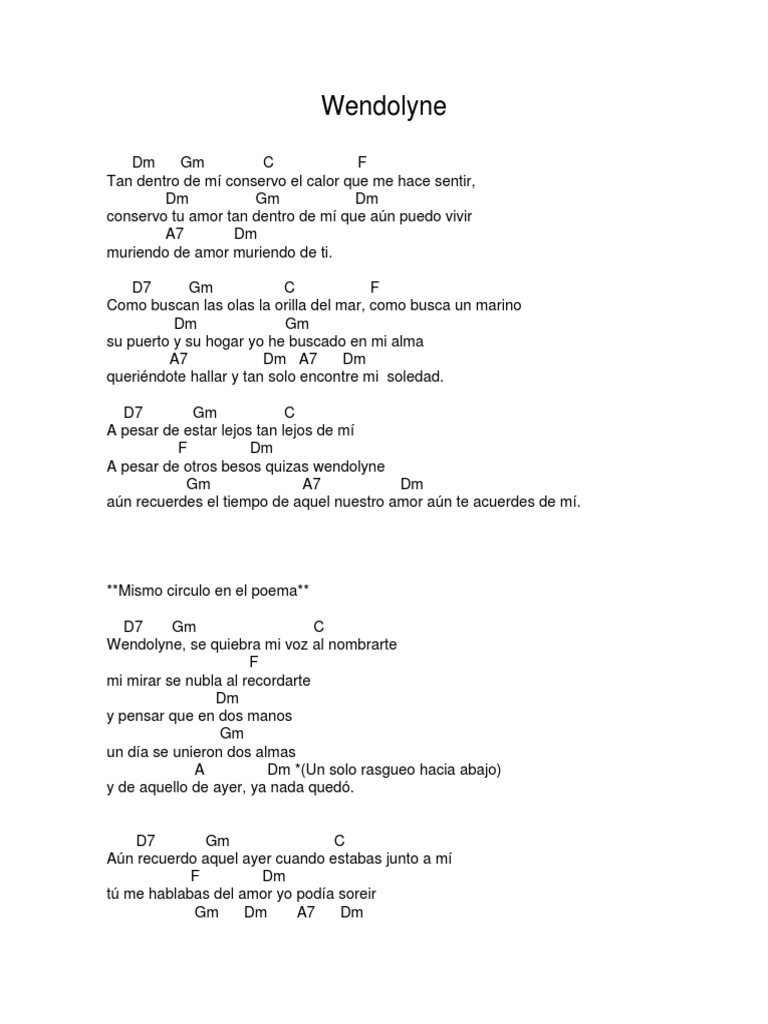 Wendolyne (Acordes) | PDF | Entretenimiento (general)