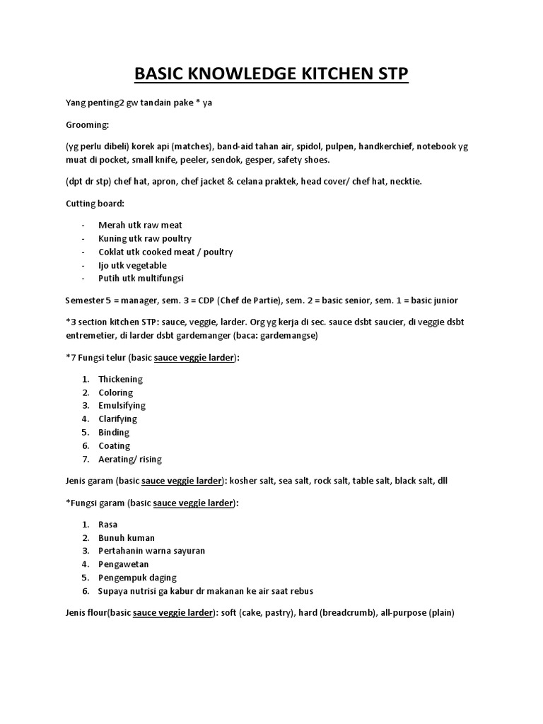 Basic Knowledge Kitchen | PDF | Capsicum | Foods