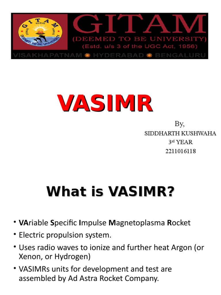 VASIMR Seminar 1 | PDF | Spacecraft Propulsion | Propulsion