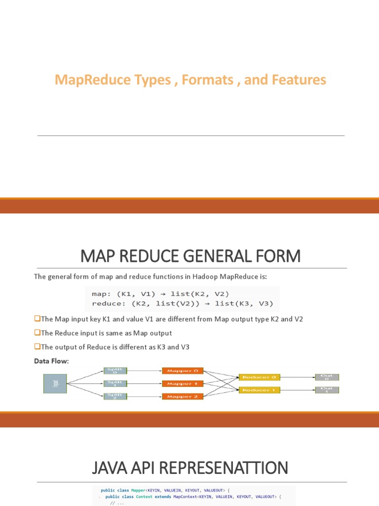MapReduce Types and Features Overview | PDF | Map Reduce | Apache Hadoop