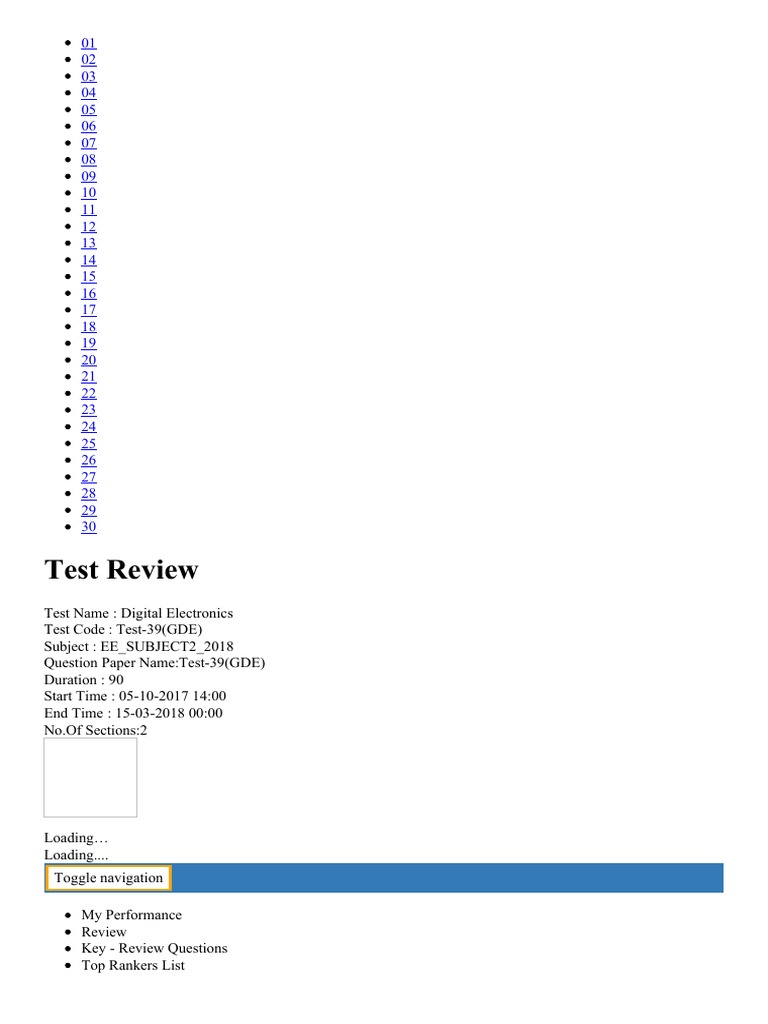 Analysis of Student Performance on a Digital Electronics Test with 30 ...
