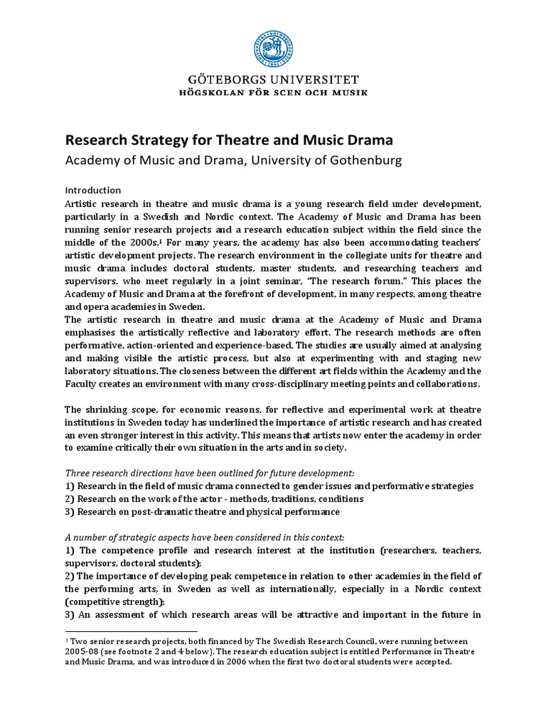 Research in Drama | PDF | Theatre | Doctorate