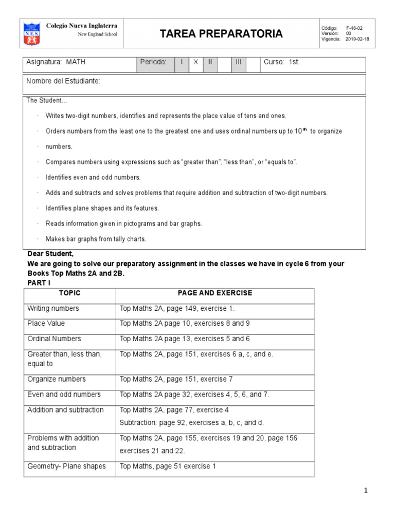 1st Math Tarea Preparatoria I - 2019 Matias | PDF | Discrete Mathematics | Combinatorics