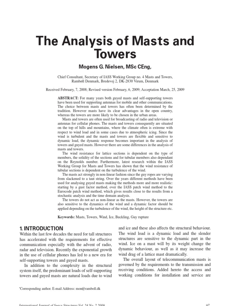Analysis of Masts vs. Towers | PDF | Buckling | Civil Engineering