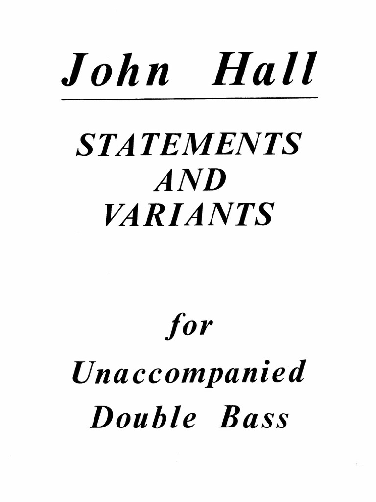 Hall - Statements and Variants | PDF | Tempo | Classical Music
