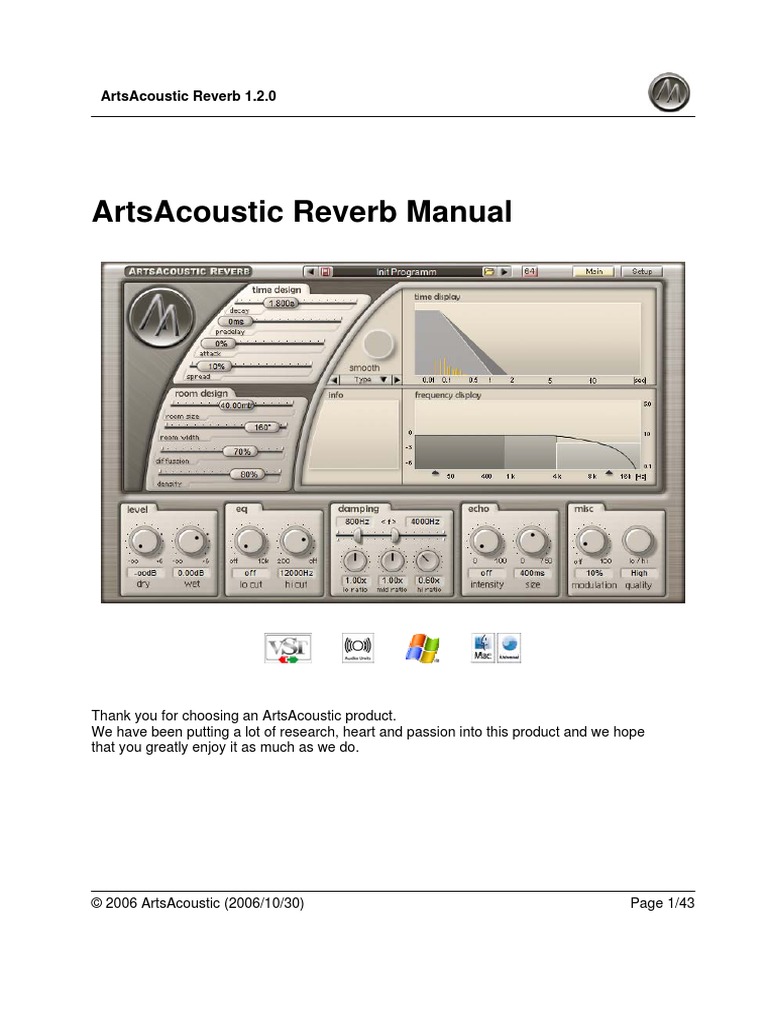 Artsacoustic Reverb Manual | PDF | Software | Computing