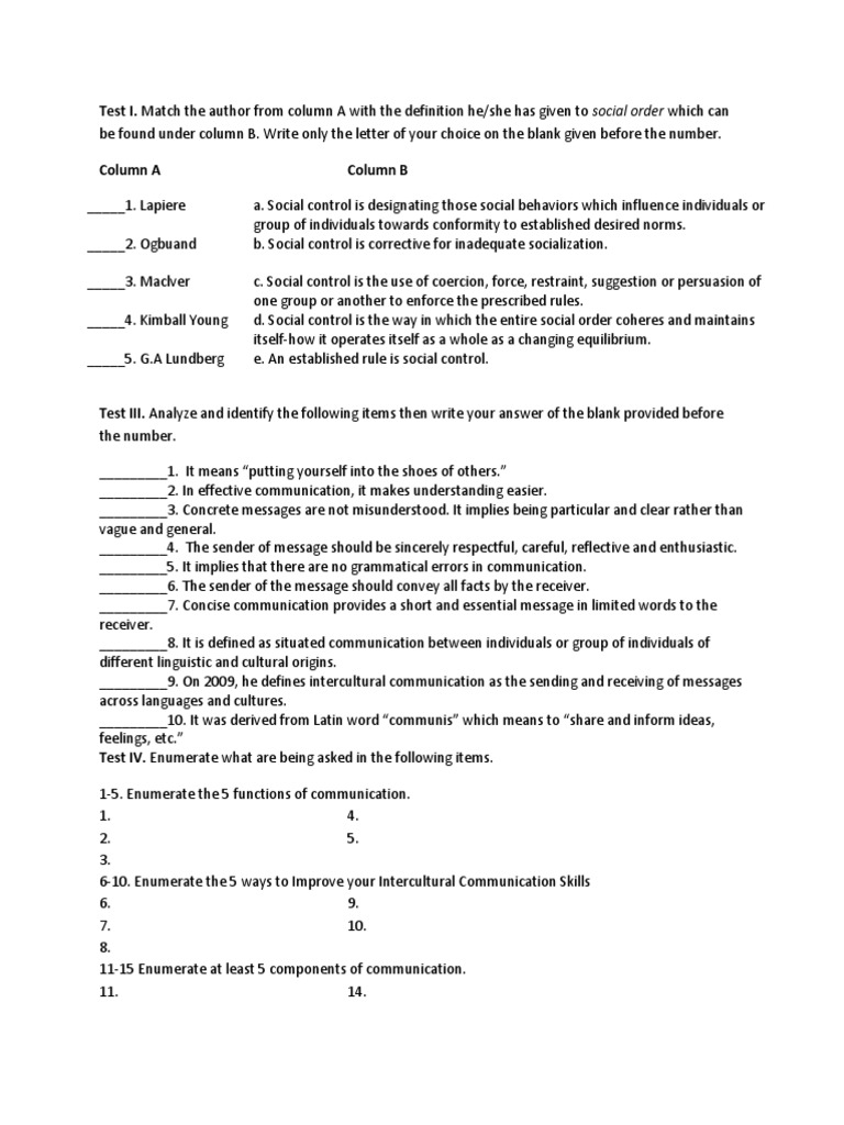 First Mid Term Exam in Oral Communication | PDF | Communication ...