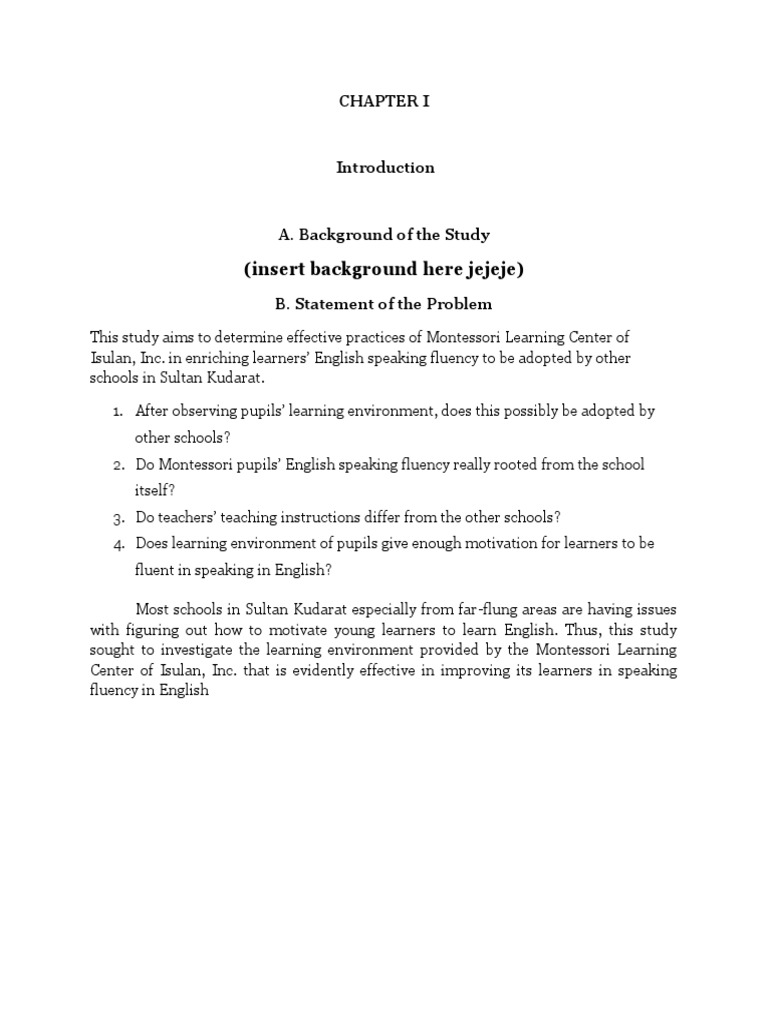 Sample of A Case Study | PDF | Fluency | Learning