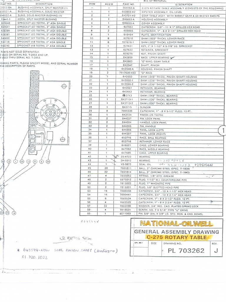 Rotary Table C-275 Parts List PDF | PDF