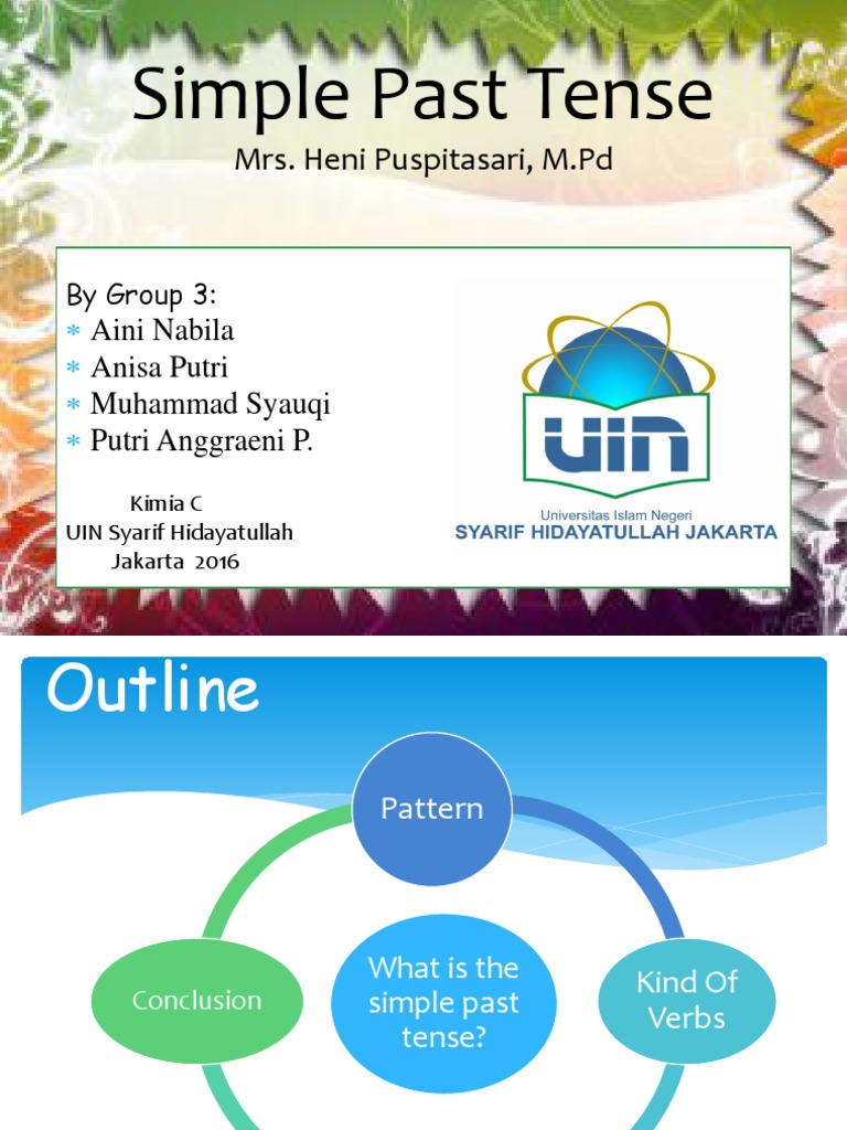 Simple Past Tense Presentation Outline | PDF | Verb | Subject (Grammar)
