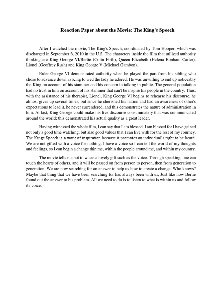 Insights from The King's Speech | PDF