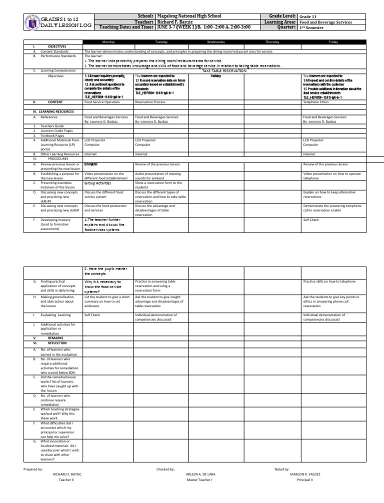 Fbs Week 1 June 3-7 | PDF | Learning | Teachers