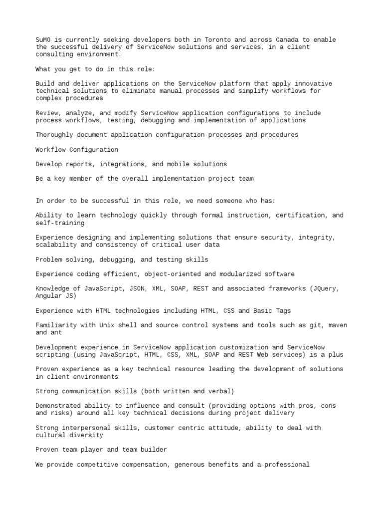 Servicenow Developer | PDF