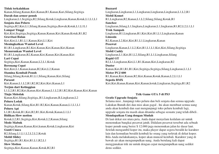 Kode GTA 5 PS3 | PDF