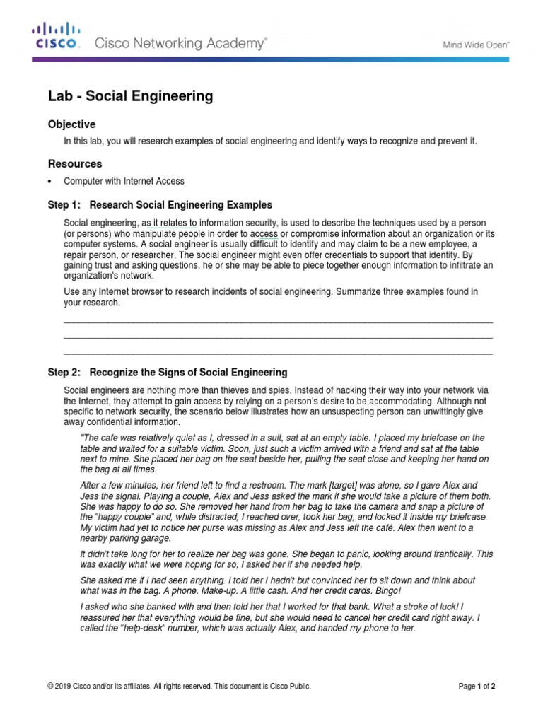 1.2.4.12 Lab - Social Engineering | PDF | Social Engineering (Security ...