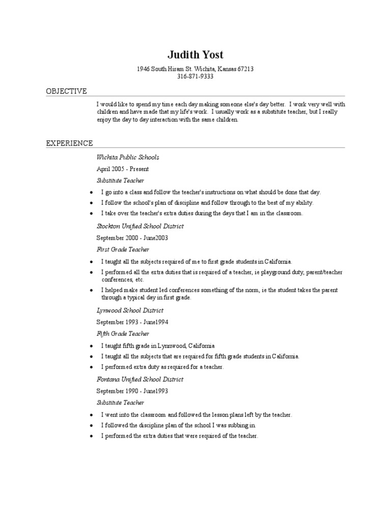 Judith Yost | PDF | Teachers | Learning