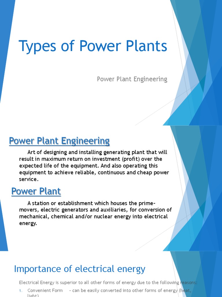 Types of Power Plants - 2018 PDF | PDF | Fossil Fuel Power Station | Fuels