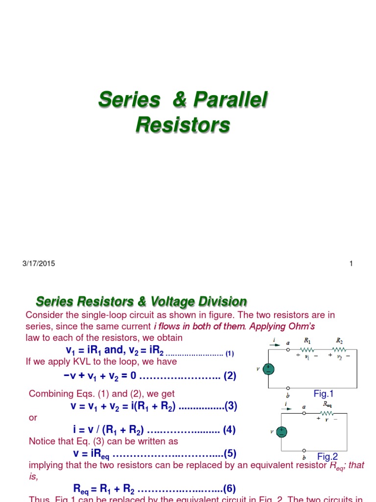 Series & Parallel Circuits-1 | PDF | Series And Parallel Circuits ...
