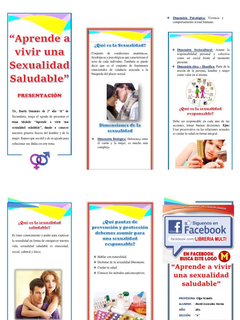 Sexualidad Saludable Triptico | PDF | La sexualidad humana | Sicología