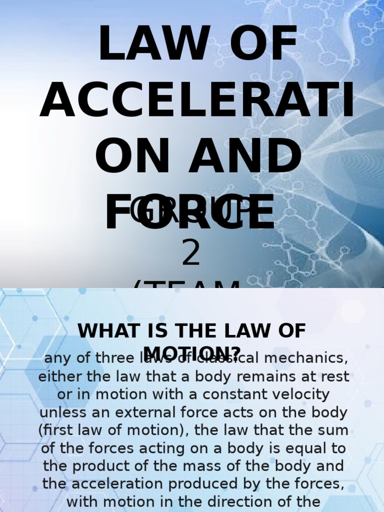 Newton's Second Law of Motion | PDF