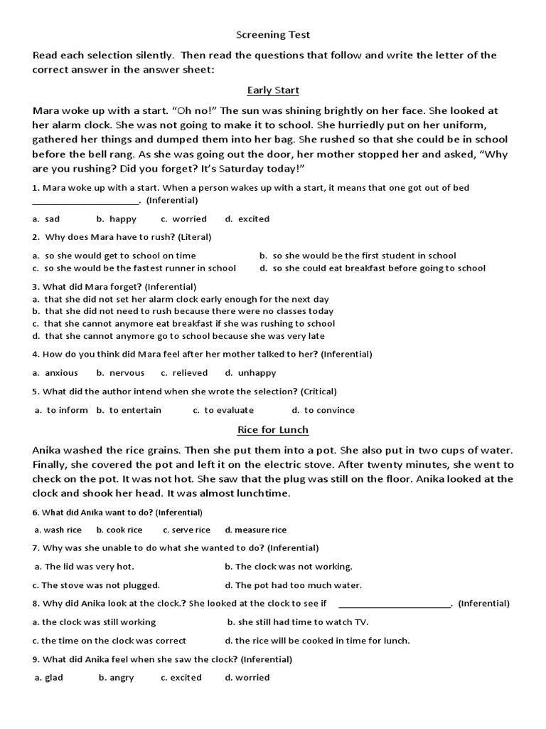 Screening Test | PDF