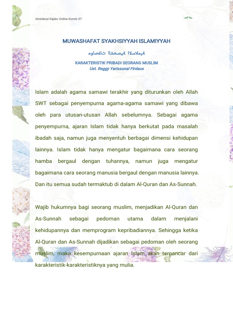 Muwashofat Tarbiyah | PDF