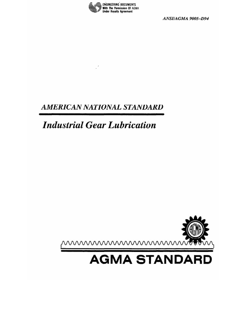 Agma Standard: Industrial Gear Lubrication | PDF | Lubricant | Gear