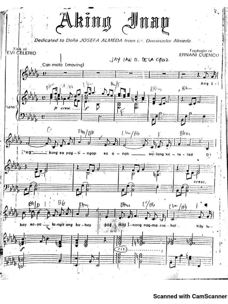 Aking Inay Voice and Pianopart | PDF