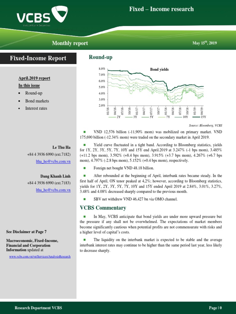 Monthly Report: Fixed - Income Research | PDF | Interbank Lending ...