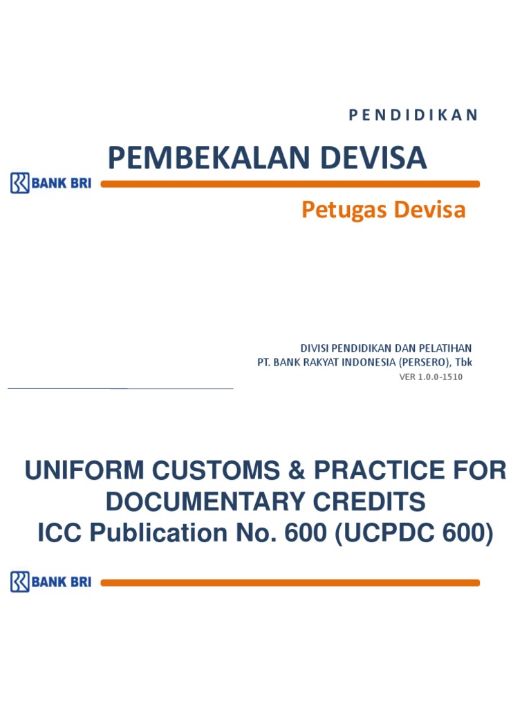 UCP 600 - Materi Petugas Devisa 2016 - Revisi | PDF | Bill Of Lading | Cargo