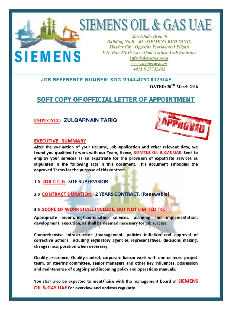 Siemens Uae Contract PDF | PDF | United Arab Emirates | Employment
