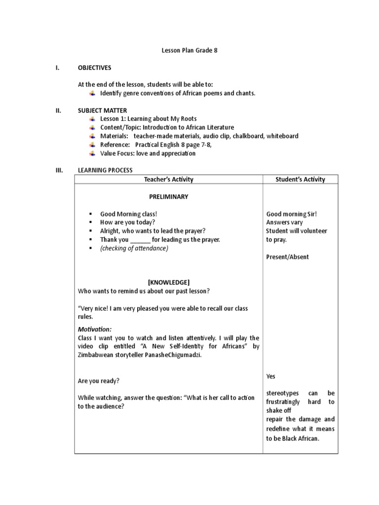 English | PDF | Lesson Plan | Education Theory