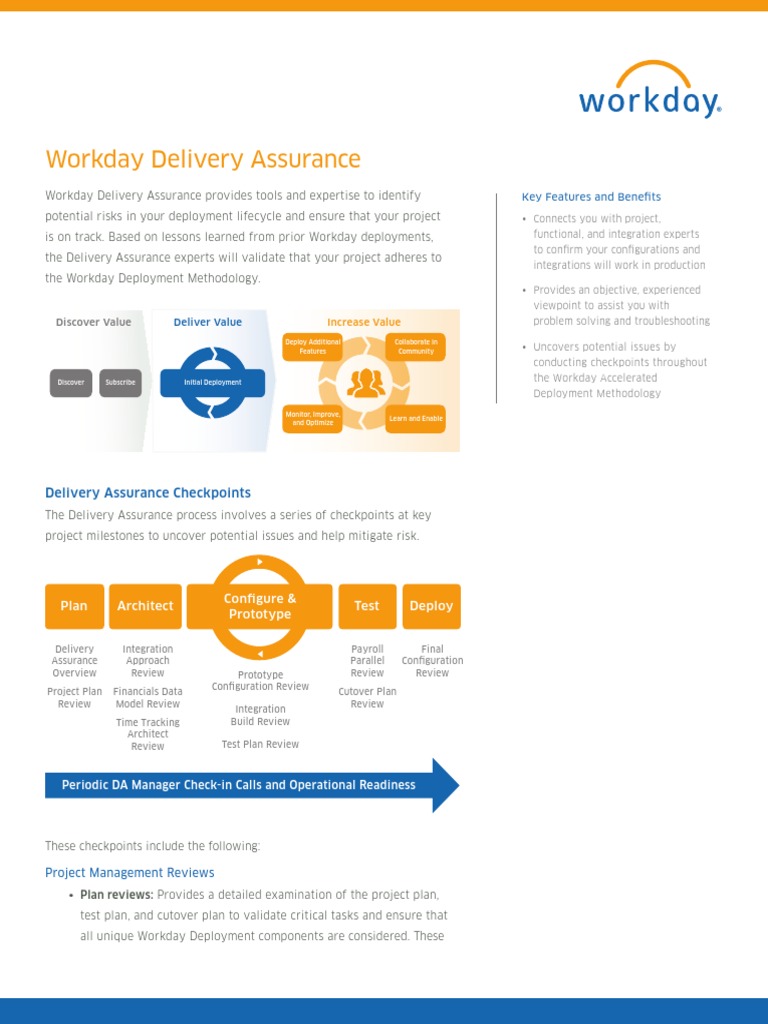Workday Delivery Assurance | Project Management | Information ...