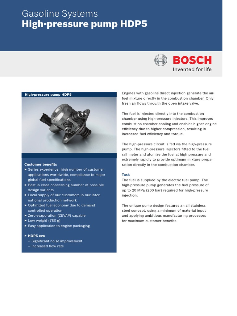 High-Pressure Pump HDP5 | PDF | Fuel Injection | Pump