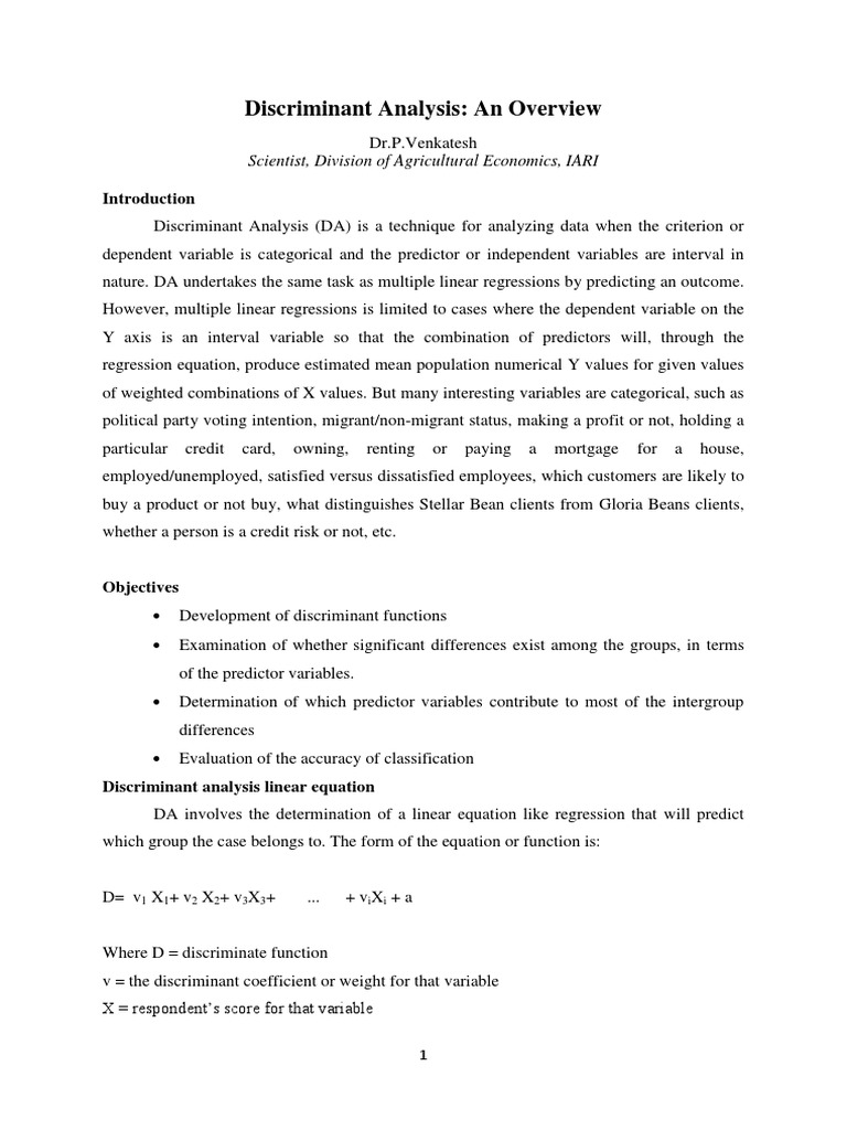 Discriminant Analysis PDF | Download Free PDF | Regression Analysis ...