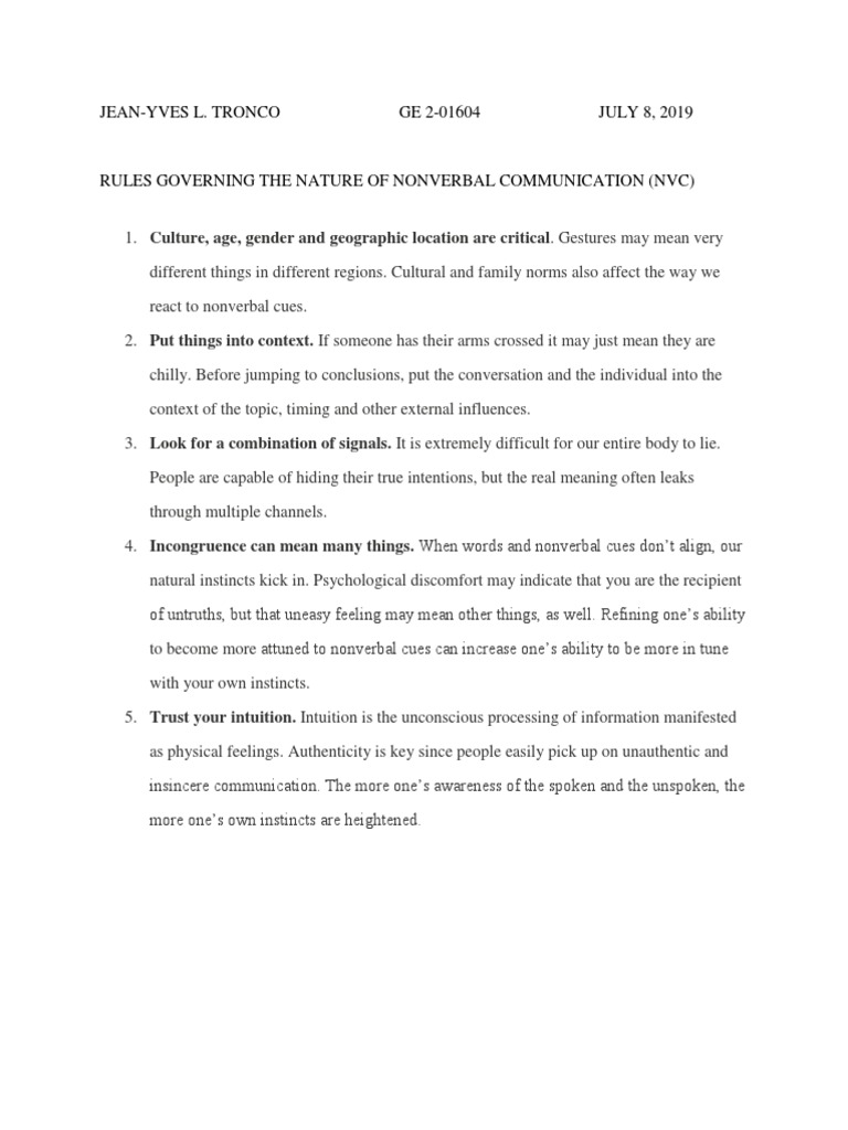 Assignment Ge 2 | Download Free PDF | Nonverbal Communication | Facial Expression