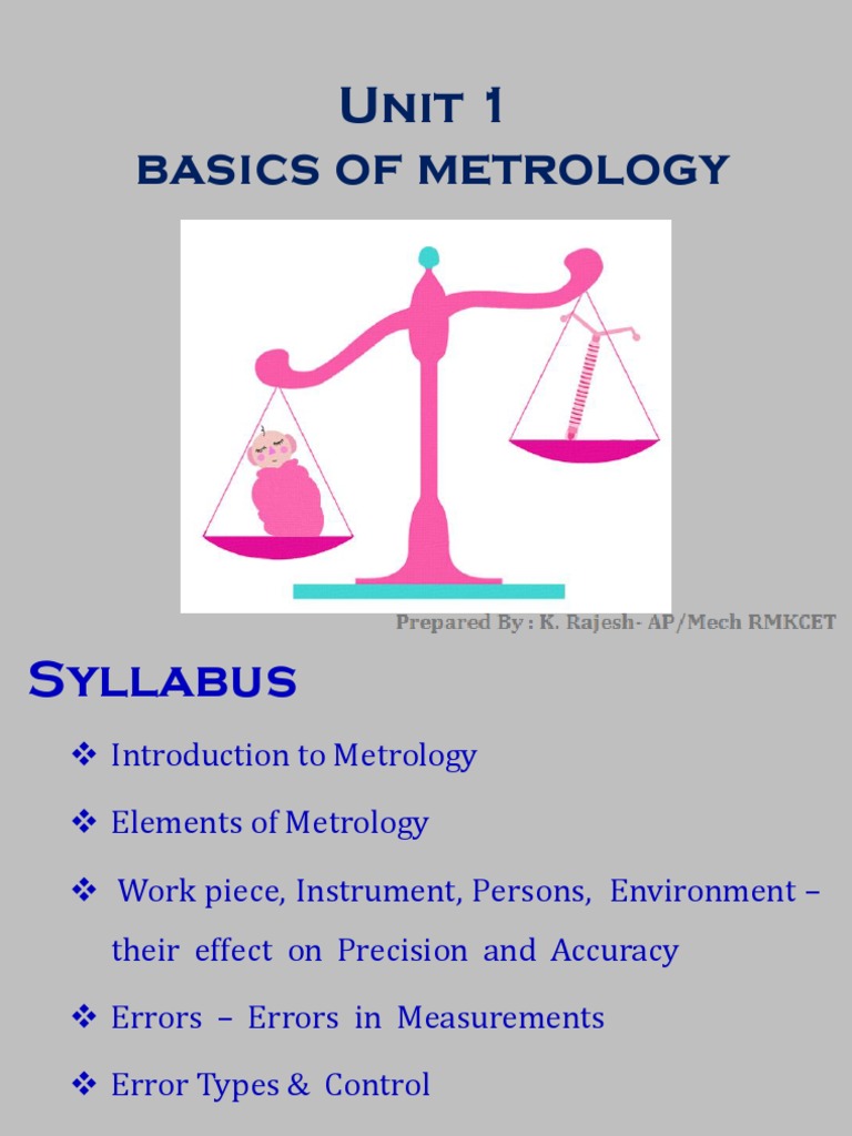 Unit 1 Basics of Metrology | PDF | Accuracy And Precision | Measurement