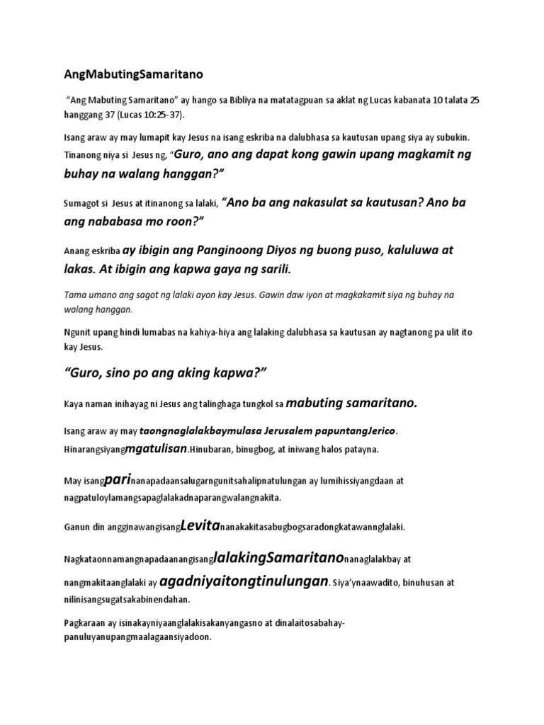 Ang Mabuting Samaritano