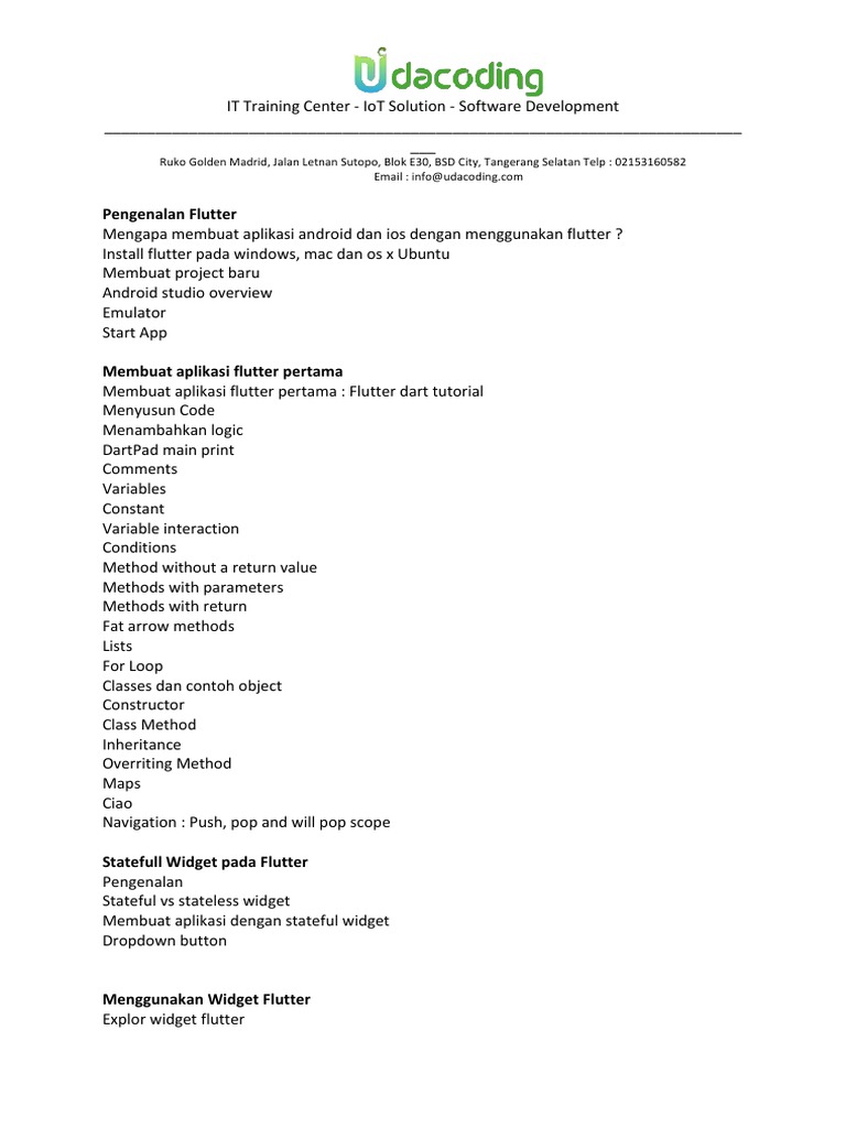 Silabus Flutter Basic Fix 3 | PDF | Widget (Gui) | Mobile App