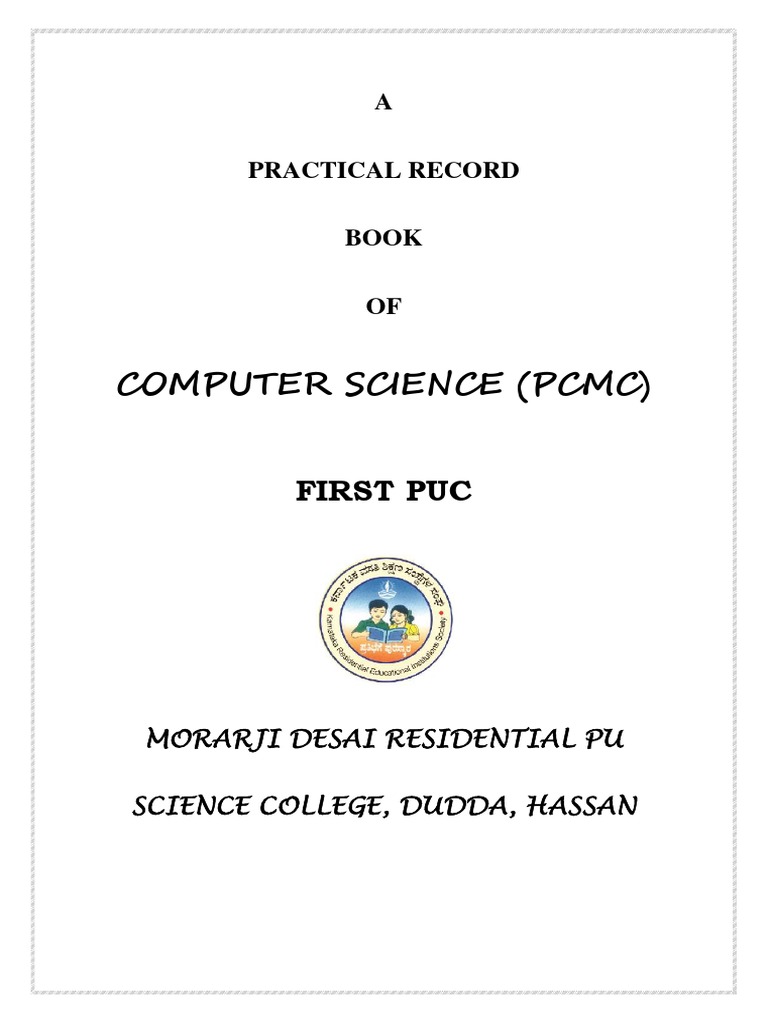 1st PUC Computer Science Lab Manual | PDF | Spreadsheet | Worksheet