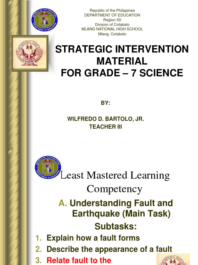 Strategic Intervention Material For Grade - 7 Science | PDF | Fault ...