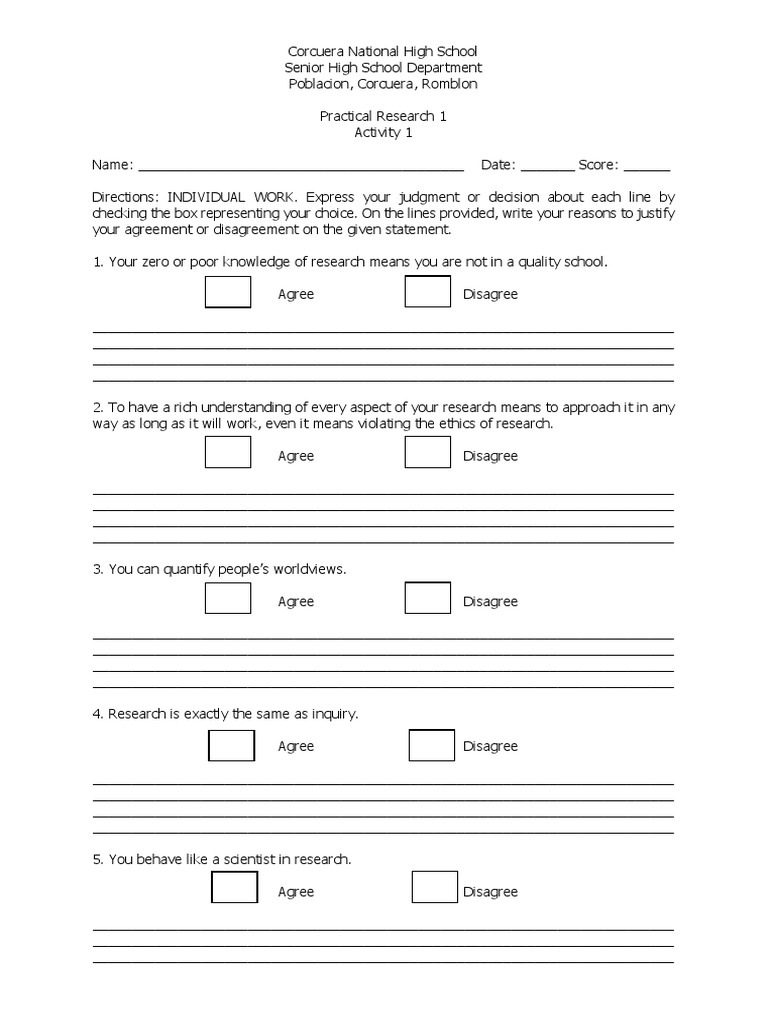 Corcuera National High School - Formative | PDF | Justification ...