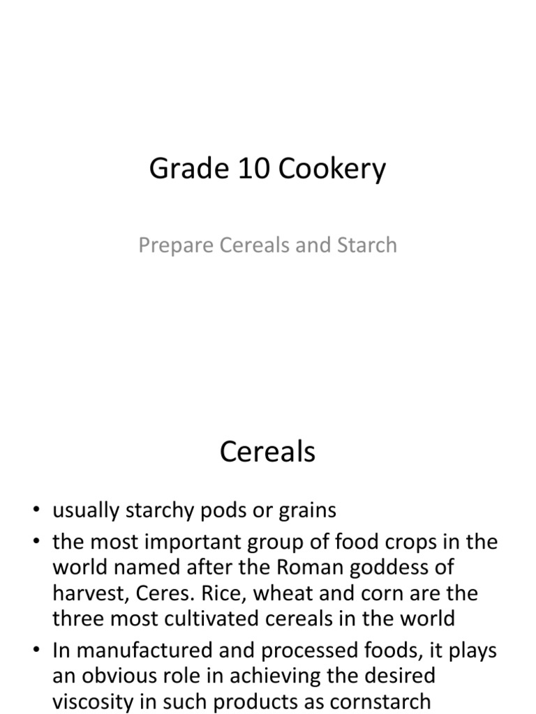 Starch and Cereal Dishes Guide | PDF | Starch | Cereals